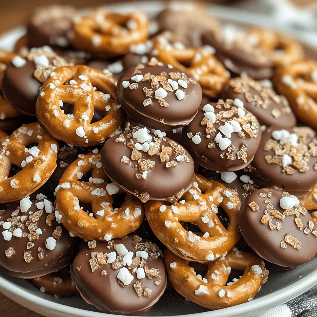 No-Bake Salted Toffee Pretzel Bites » Righty Recipes